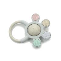 China Organic BPA Free OEM 10.5cm Silicone Teething Rattle for sale
