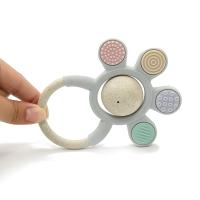 China Organic BPA Free OEM 10.5cm Silicone Teething Rattle for sale