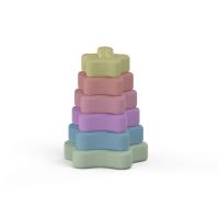 China Waterborne Paint 95mm Wide Baby Stacking Toy OEM Star Shape for sale