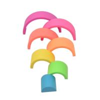 China PVC BPA Free Silicone Rainbow Stacker Educational Fun Customized Logo for sale