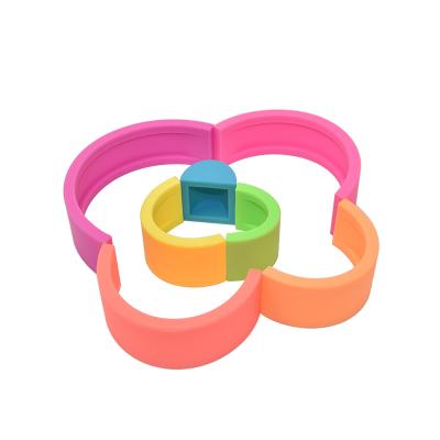 China PVC BPA Free Silicone Rainbow Stacker Educational Fun Customized Logo for sale