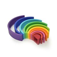 China Educational Silicone Blocks Latex Free Baby Stacking Toy Big Rainbow for sale