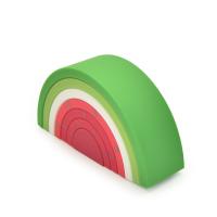 China Watermelon Shape EN71 Rainbow Stack Toy FBA Free Silicone Baby Stacker for sale