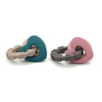 China Customized Cadmium Free Heart Shape 5cm Silicone Wood Teether No Lead for sale