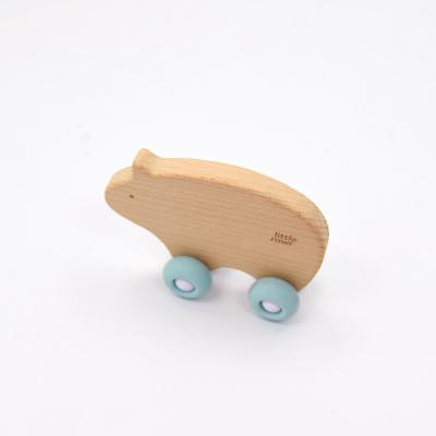 China Heat Resistant Odorless PVC Free Wooden Silicone Teether Easily Claned for sale