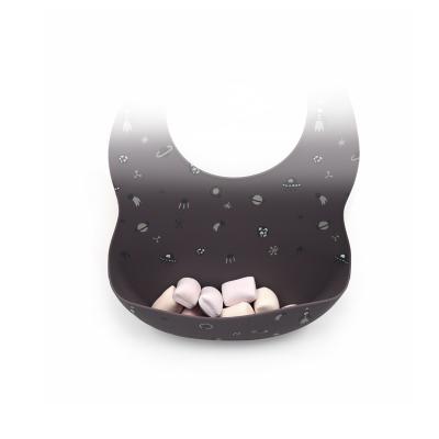 China Cartoon BPA Free Baby Eating Bib Waterproof Silicone Catch Bib for sale