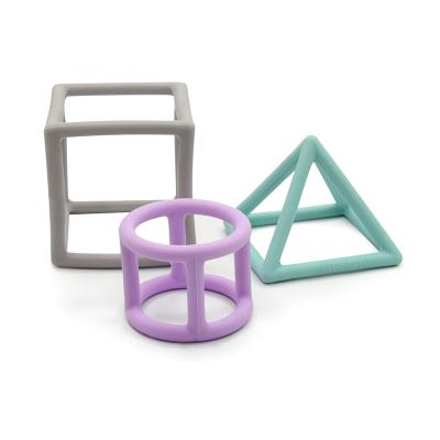 China Custom Logo Geometric Food Grade Silicone Teethers Natural Non Toxic for sale