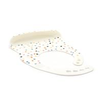 China Droolproof Pantone Color Personalized Silicone Bib With Catcher for sale
