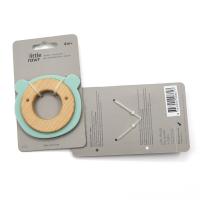 China Mint Green EN71 FDA Approved Wood And Silicone Teether Bear Shape for sale
