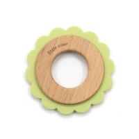 China Organic Natural Beech FDA Standard Wooden Silicone Teether for sale