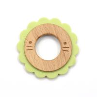 China Organic Natural Beech FDA Standard Wooden Silicone Teether for sale