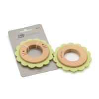 China Organic Natural Beech FDA Standard Wooden Silicone Teether for sale