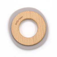 China Grey Walrus Shaped Silicone Beech Wooden Teething Rings BPA Free for sale