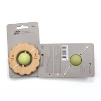 China Lion Shaped Rattle Rotate Wheel ASTM Wooden Silicone Teether for sale