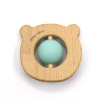 China Non Toxic Bear Shaped Movable Ball Silicone Teether Safe For Baby for sale