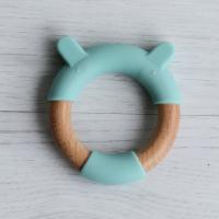 China Organic Beech Wooden OEM Silicone Baby Chew Toys FSC Certified for sale
