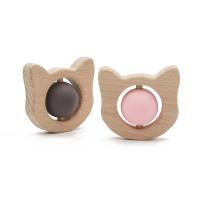 China Non Toxic Beech Wooden Silicone Teething Rattle Eco Friendly for sale