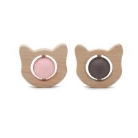 China Non Toxic Beech Wooden Silicone Teething Rattle Eco Friendly for sale