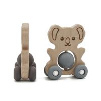China Wooden Kids Nursing Toy FDA Silicone Pantone Color Teething Rattle Toy for sale