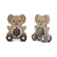 China Wooden Kids Nursing Toy FDA Silicone Pantone Color Teething Rattle Toy for sale