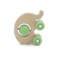 China Educational Wooden FDA Elephant Silicone Teething Rattle Medical Grade for sale