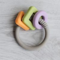 China Food Grade FDA Approved Wooden Silicone Teether Nursling Biting Toys for sale