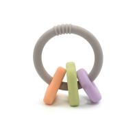 China Food Grade FDA Approved Wooden Silicone Teether Nursling Biting Toys for sale