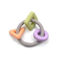 China Food Grade FDA Approved Wooden Silicone Teether Nursling Biting Toys for sale