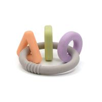 China Food Grade FDA Approved Wooden Silicone Teether Nursling Biting Toys for sale