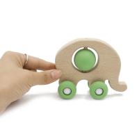 China PVC Phthalate Lead Free Elephant Rattle Food Grade Silicone Car Toy for sale