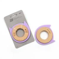 China Sensory Cat Shaped Wooden Silicone Ring LFGB Chew Toys For Teething Babies for sale