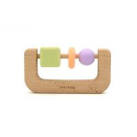 China CPSIA ASTM Wooden Silicone Teether BPA Free Baby Chewable Ring for sale