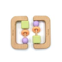 China CPSIA ASTM Wooden Silicone Teether BPA Free Baby Chewable Ring for sale