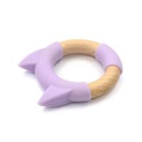 China Purple Silicone Beech Wood BPS BPA Free Funny Teething Toys for sale