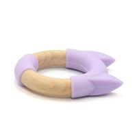 China Purple Silicone Beech Wood BPS BPA Free Funny Teething Toys for sale