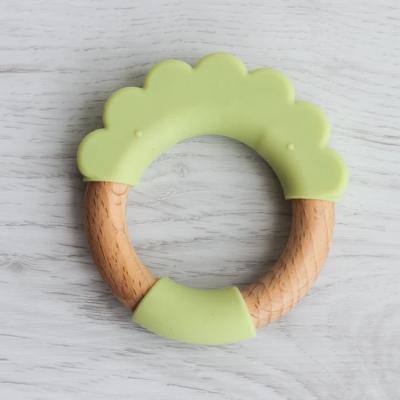 China Eco Friendly BPF Phthalates BPA Free Wooden Silicone Teether For Babies for sale