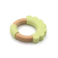 China Eco Friendly BPF Phthalates BPA Free Wooden Silicone Teether For Babies for sale