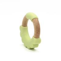 China Eco Friendly BPF Phthalates BPA Free Wooden Silicone Teether For Babies for sale