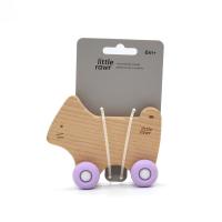 China Europe Design Removable Wheels Wooden Silicone Teether Vehicles For Toddlers for sale