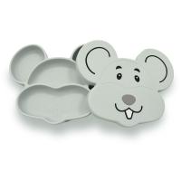 China LFGB Approve Baby Silicone Plate Grey Spill Proof Feeding Placemat for sale