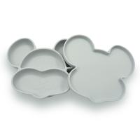 China LFGB Approve Baby Silicone Plate Grey Spill Proof Feeding Placemat for sale