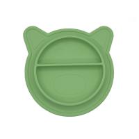 China Cute Simple Piggy Shape  Dusty Lilac Baby Silicone Plate Eco Friendly for sale