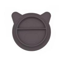 China Cute Simple Piggy Shape  Dusty Lilac Baby Silicone Plate Eco Friendly for sale