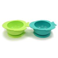 China Non Sticking Collapsible ODM Fish Baby Silicone Suction Bowl BPA Free for sale