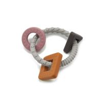 China Textured Back Side Massage Silicone Teething Rattle Easy Hold Design for sale
