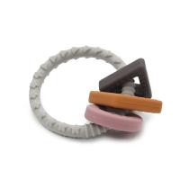 China Textured Back Side Massage Silicone Teething Rattle Easy Hold Design for sale