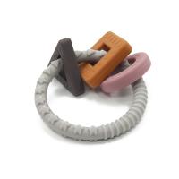 China Textured Back Side Massage Silicone Teething Rattle Easy Hold Design for sale