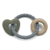 China Infant Natural Montessori Silicone Wood Teether Sensory Chew Bracelet for sale