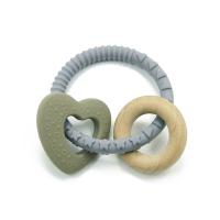 China Infant Natural Montessori Silicone Wood Teether Sensory Chew Bracelet for sale