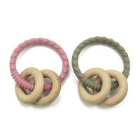 China Heart Braceletr Chewable Silicone Wood Teether Teether For Kids for sale